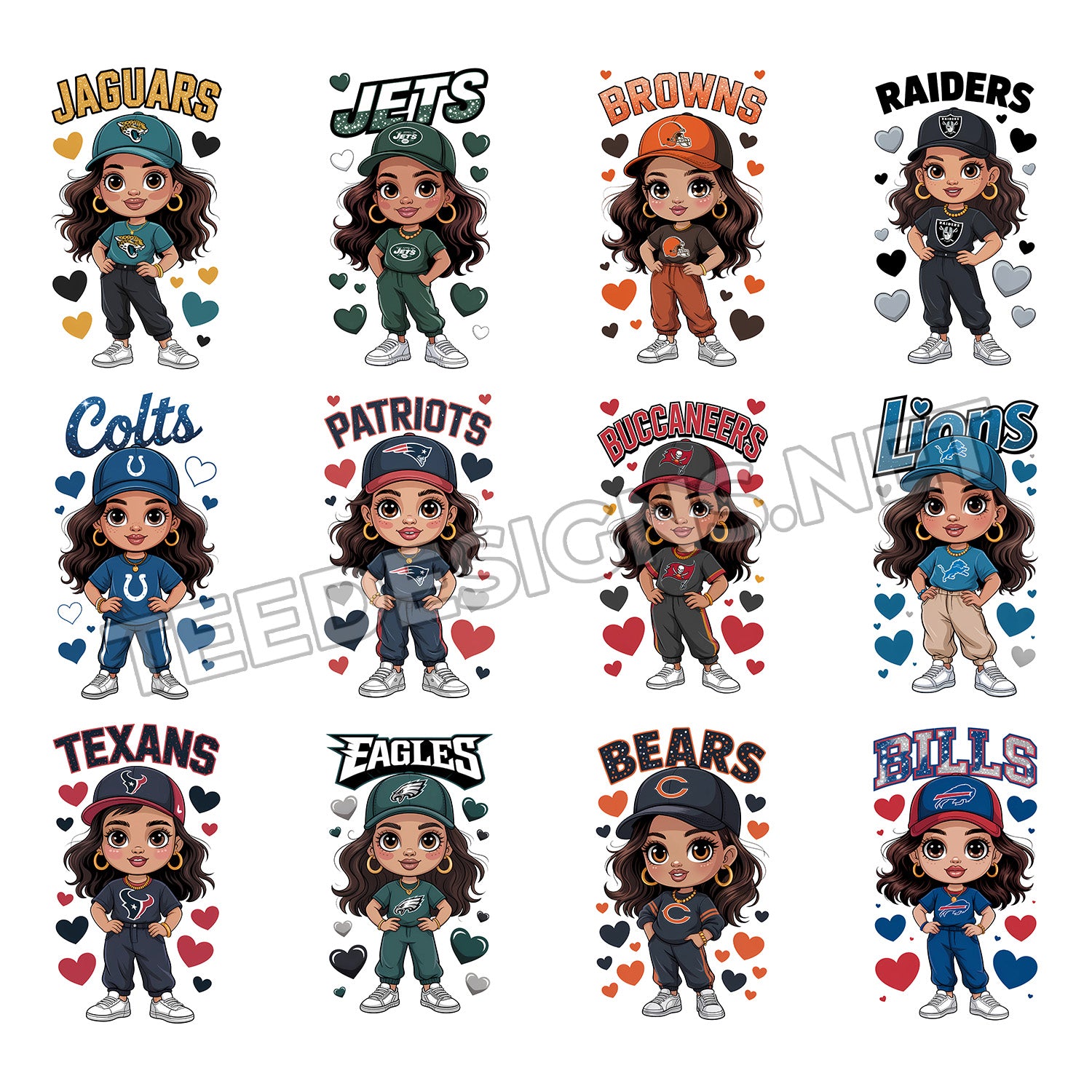 32 Stylish Cute Girl NFL Designs PNG – Tee Designs