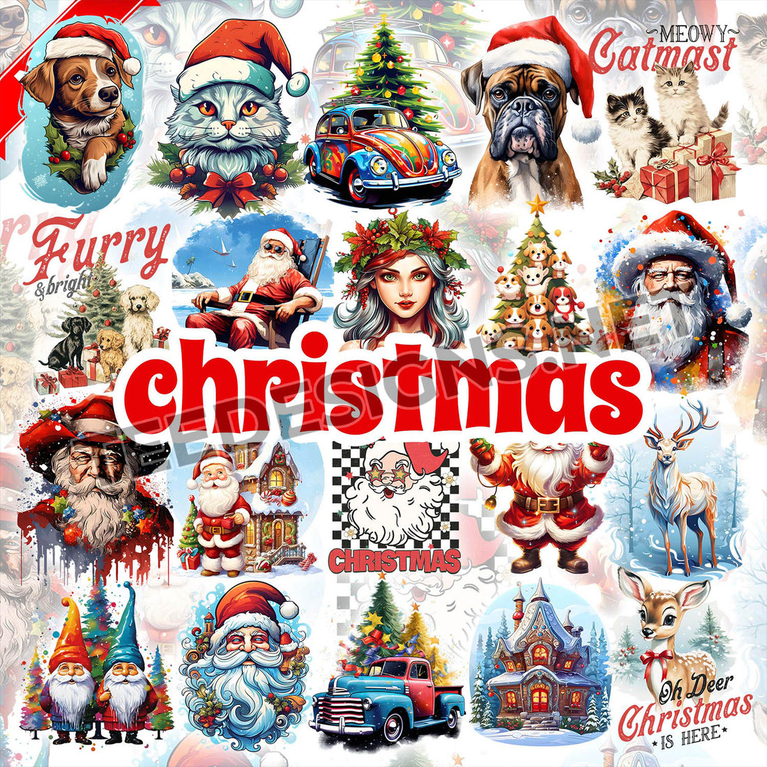 50 Christmas Designs PNG – Tee Designs